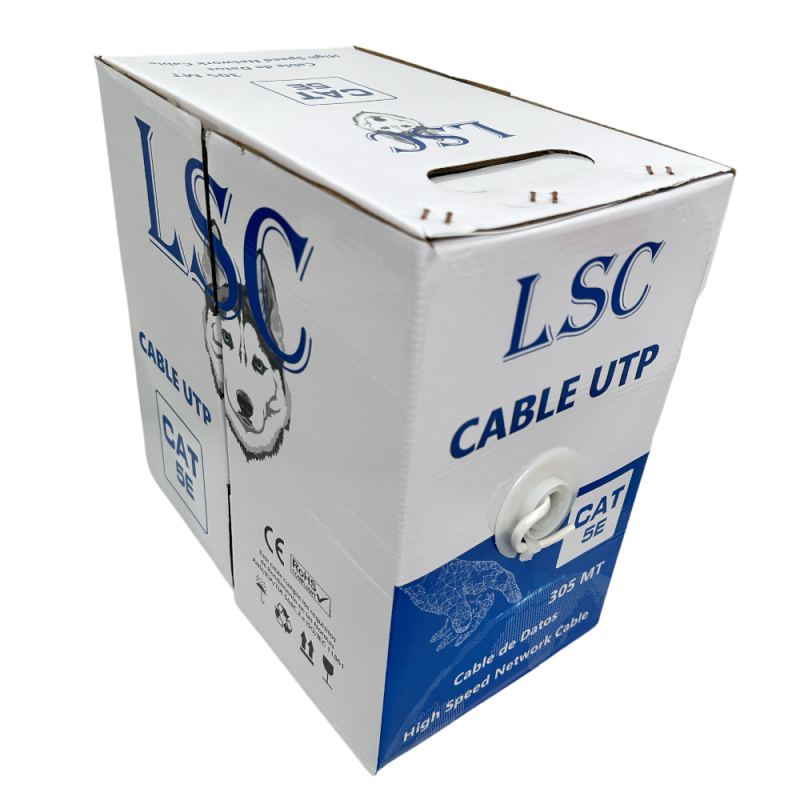 CABLE DE RED UTP CAT 5E ROLLO 305MT PROFESIONAL - LSC STORE