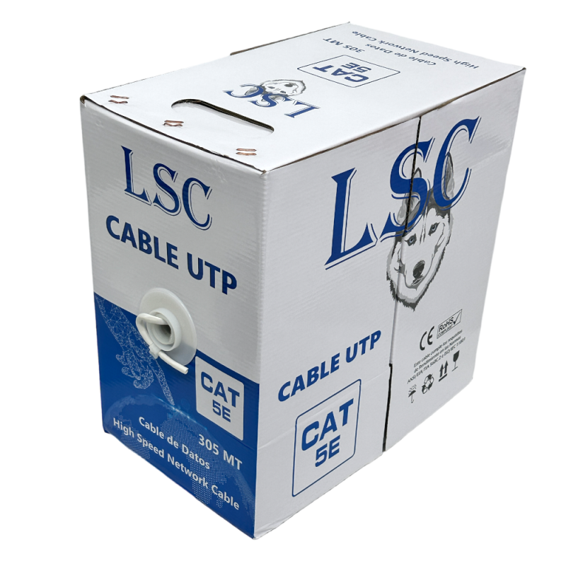 CABLE DE RED UTP CAT 5E ROLLO 305MT PROFESIONAL - LSC STORE